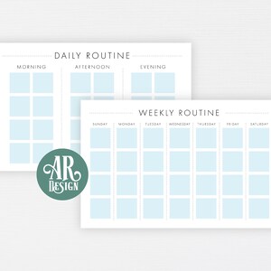 Daily Visual Routine Charts Cards Weekly Daily Chore Bundle Routine ...