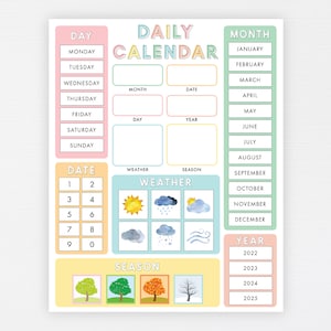Child Calendar Printable · Montessori Preschool Classroom Educational ...