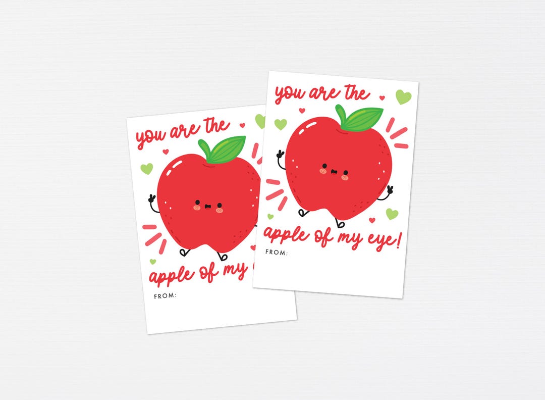 You're the Apple of My Eye Valentines Day Tag · Applesauce Pouch Tag ...