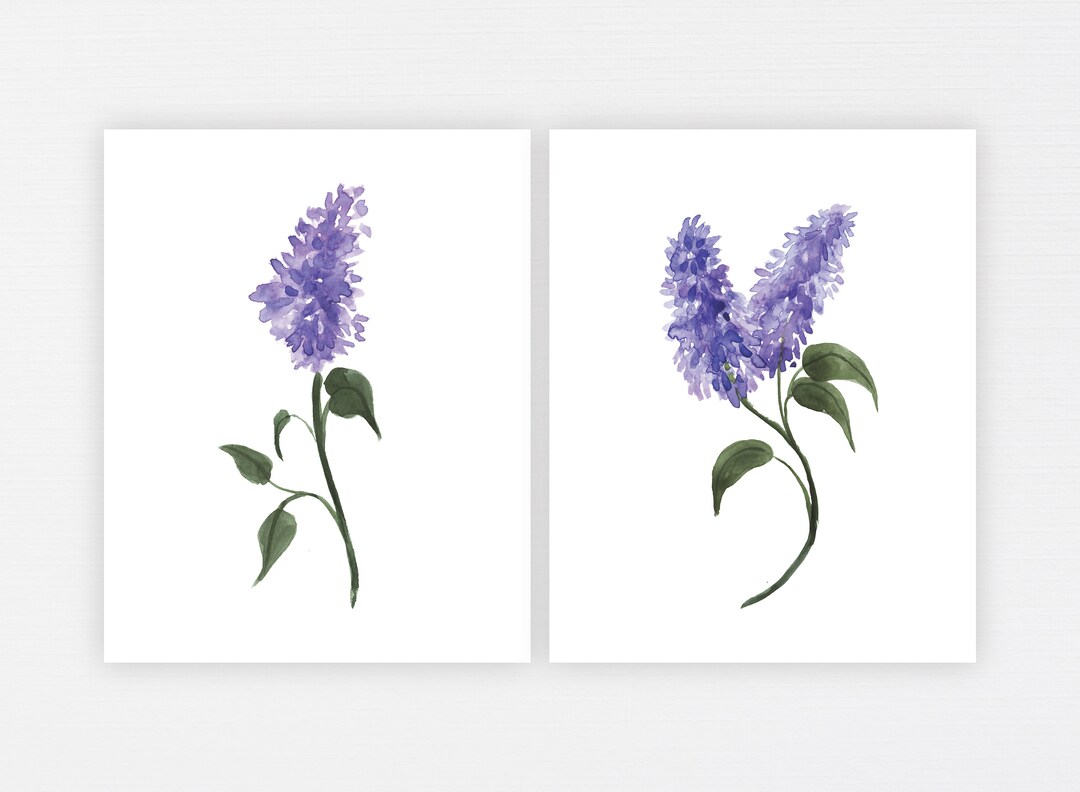 Lilac Prints Set of 2 Botanical Print Set Herb Printable - Etsy