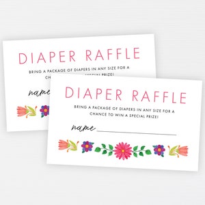 Fiesta Diaper Raffle Insert Baby Shower Floral Invite Taco - Etsy