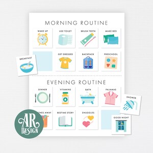 Daily Visual Routine Charts Cards Weekly Daily Chore Bundle Routine ...