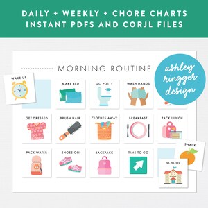 Daily Visual Routine Charts Cards Weekly Daily Chore Bundle Routine ...