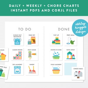 Daily Visual Routine Charts Cards Weekly Daily Chore Bundle Routine ...