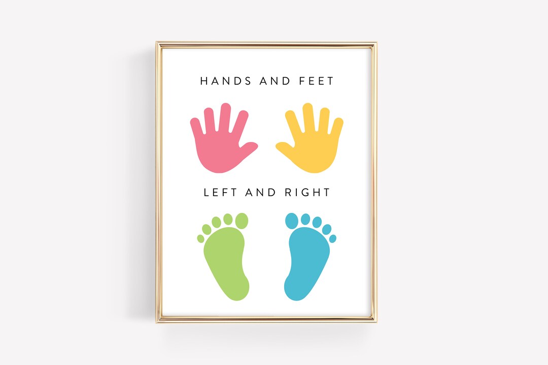 Left & Right Education Printable · Hands Feet Learning Diagram · Body ...