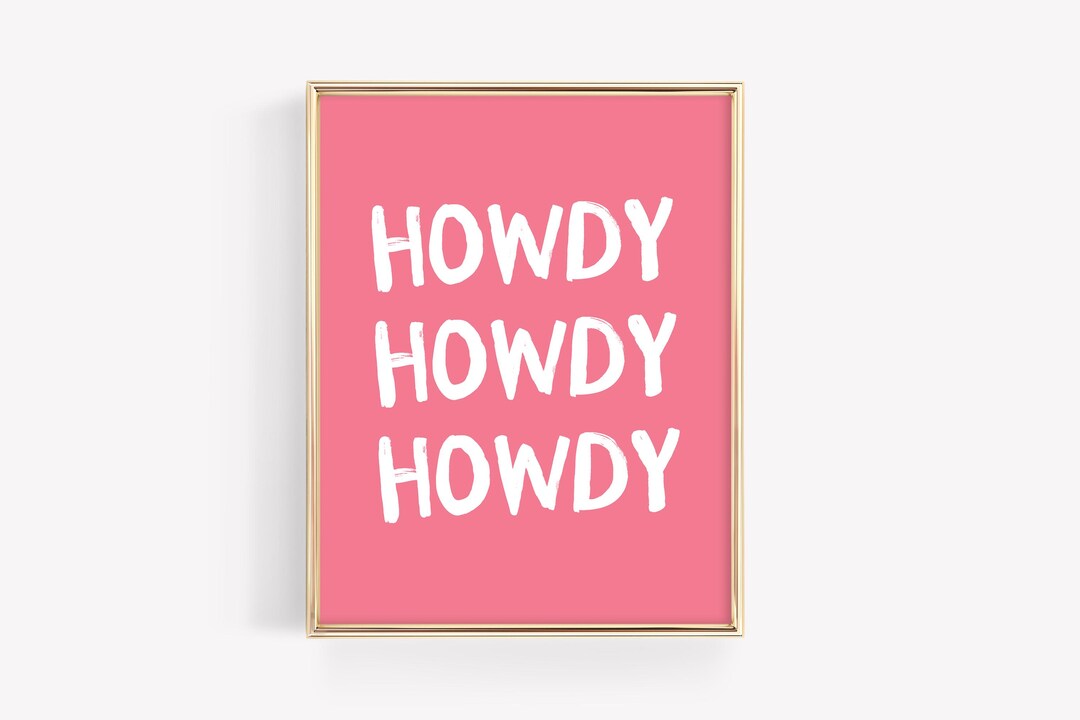 Howdy Art Print · Cowgirl Printable · Typography Poster · Colorful ...