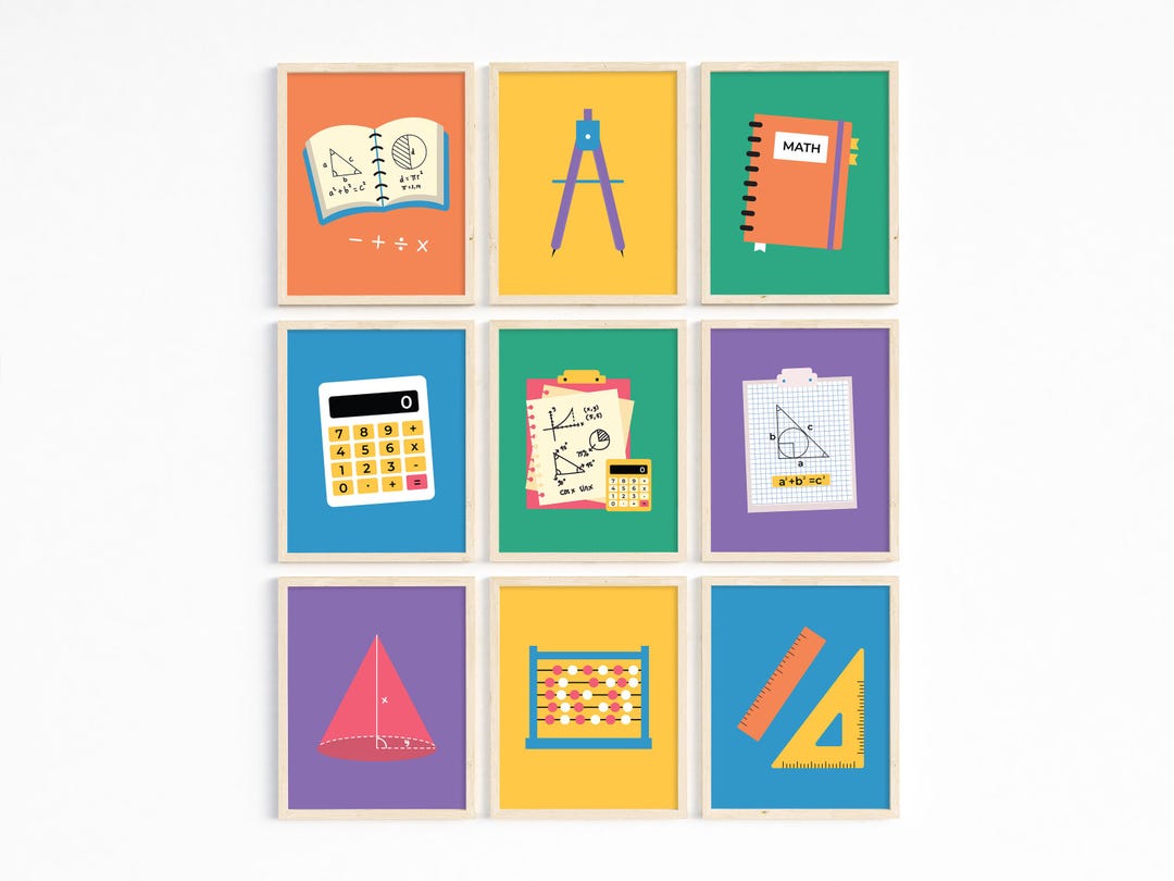 Math Class Gallery Wall · Classroom Math Posters · High School Math Art ...
