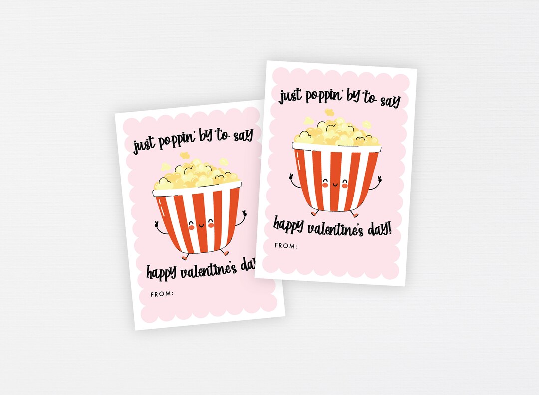 Popcorn Kids Valentine Tags Poppin' by Friends Printable Classroom ...