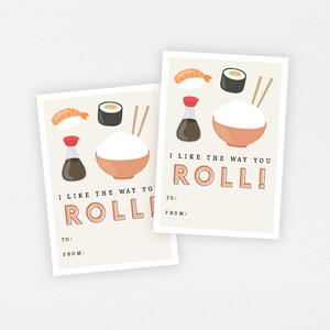Sushi Kids Valentine Tags Printable Classroom Valentine | Etsy