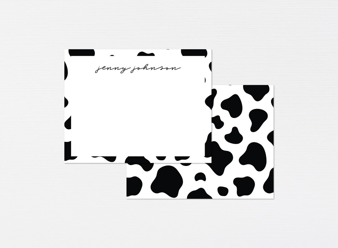 Cow Print Stationery Farm Cowgirl Personalized Note Monogram Gift ...