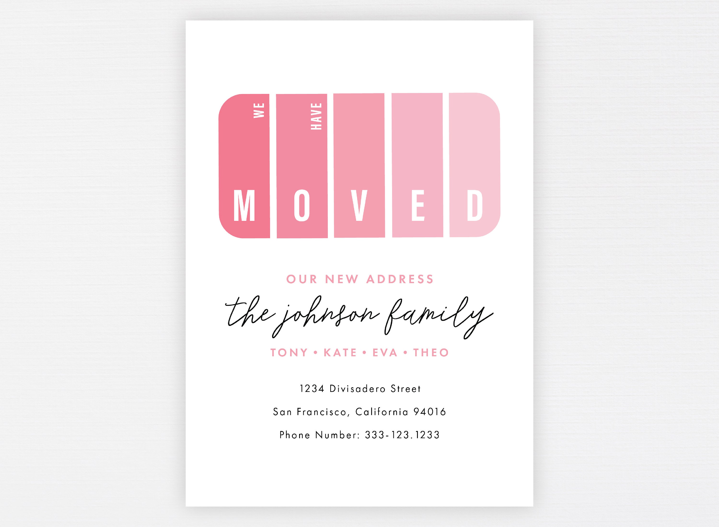 Paint Swatch Moving Announcement Modern We've Moved Card | Etsy