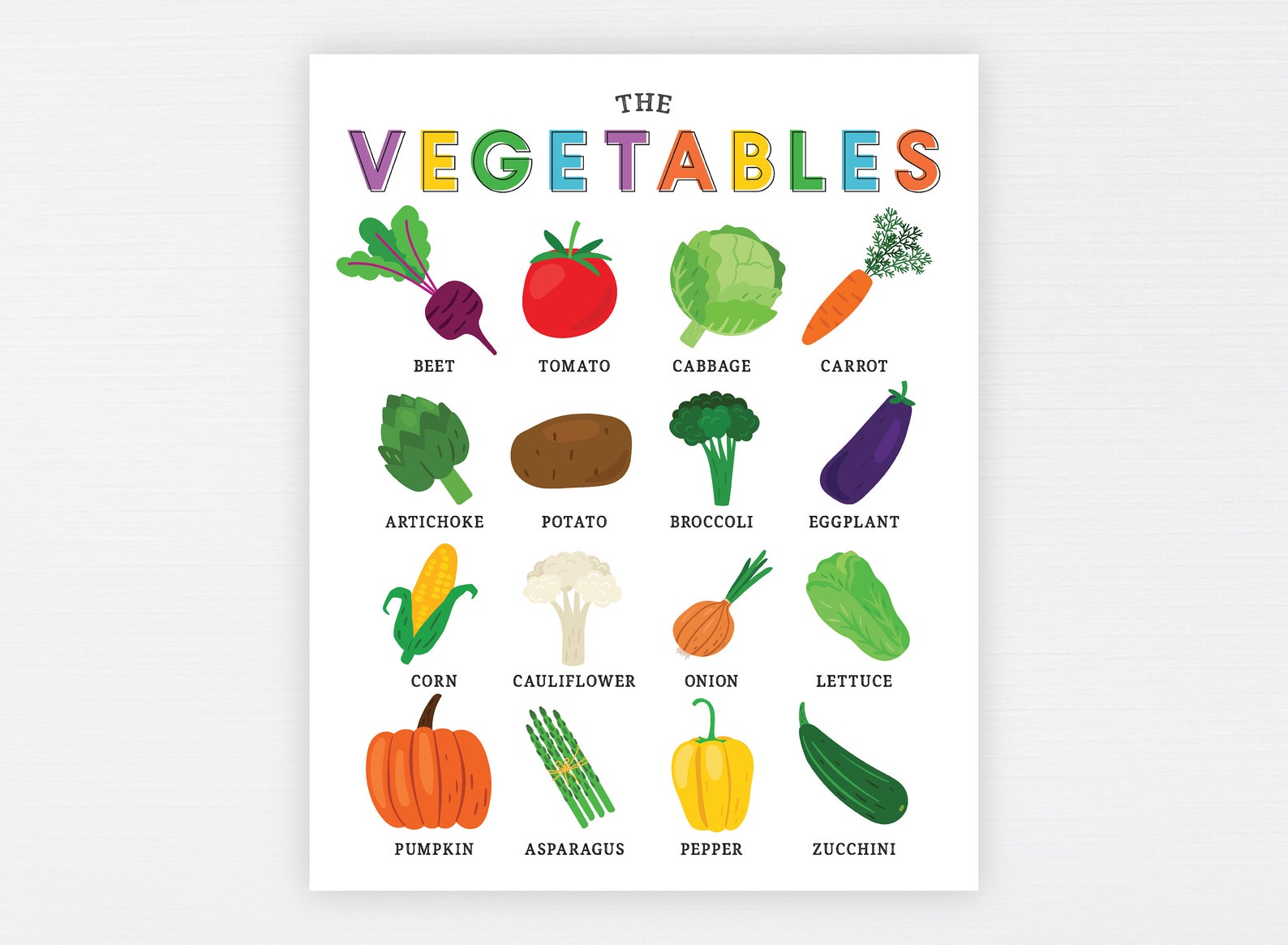 Vegetable Art Education Printable Veggie Homeschool Learning - Etsy Canada