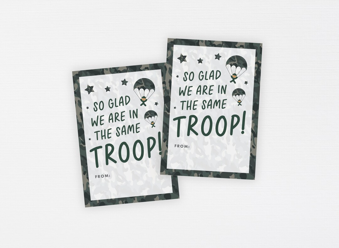 Army Parachute Valentine Tags Green Camo Army Man Printable Classroom ...