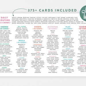 Daily Visual Routine Charts Cards Weekly Daily Chore Bundle Routine ...