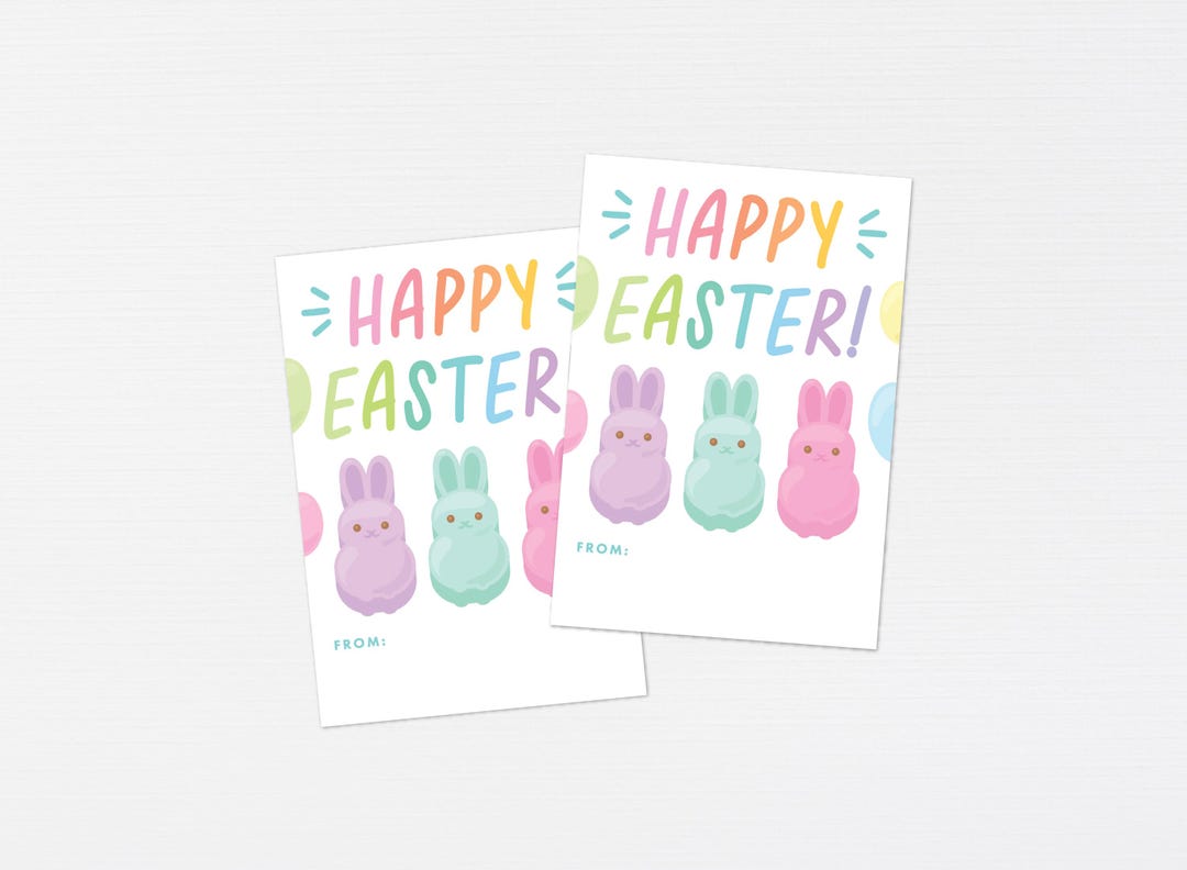Happy Easter Tag · Peep Egg Easter Bunny Printable · Classroom Treat ...