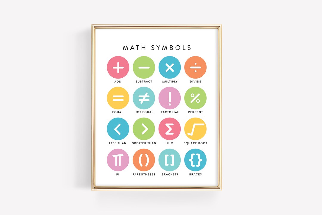 Math Symbols Education Printable · Math Kids Homeschool Learning ...
