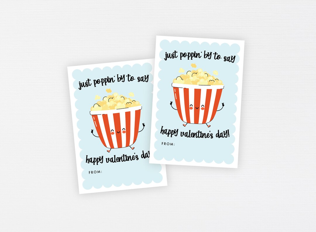 Popcorn Kids Valentine Tags Poppin' by Friends Printable Classroom ...