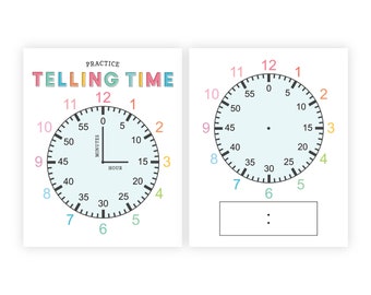 Learning Clock Printable - Etsy