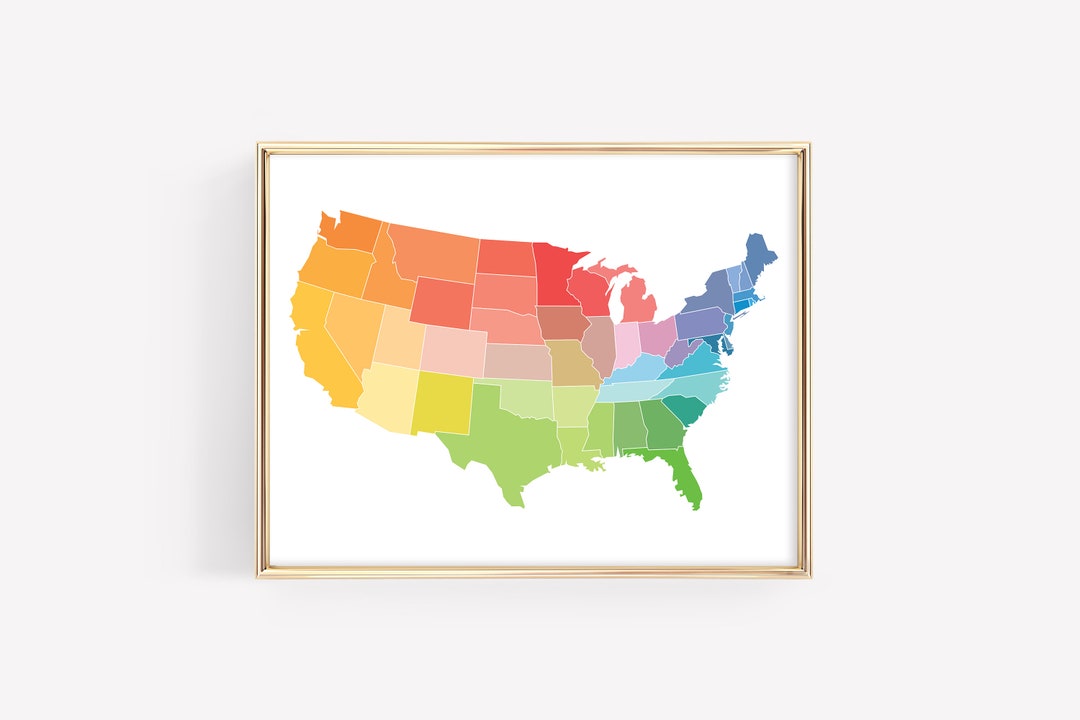 USA Map Education Printable · United States Colorful Homeschool ...