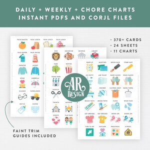 Daily Visual Routine Charts Cards Weekly Daily Chore Bundle Routine ...