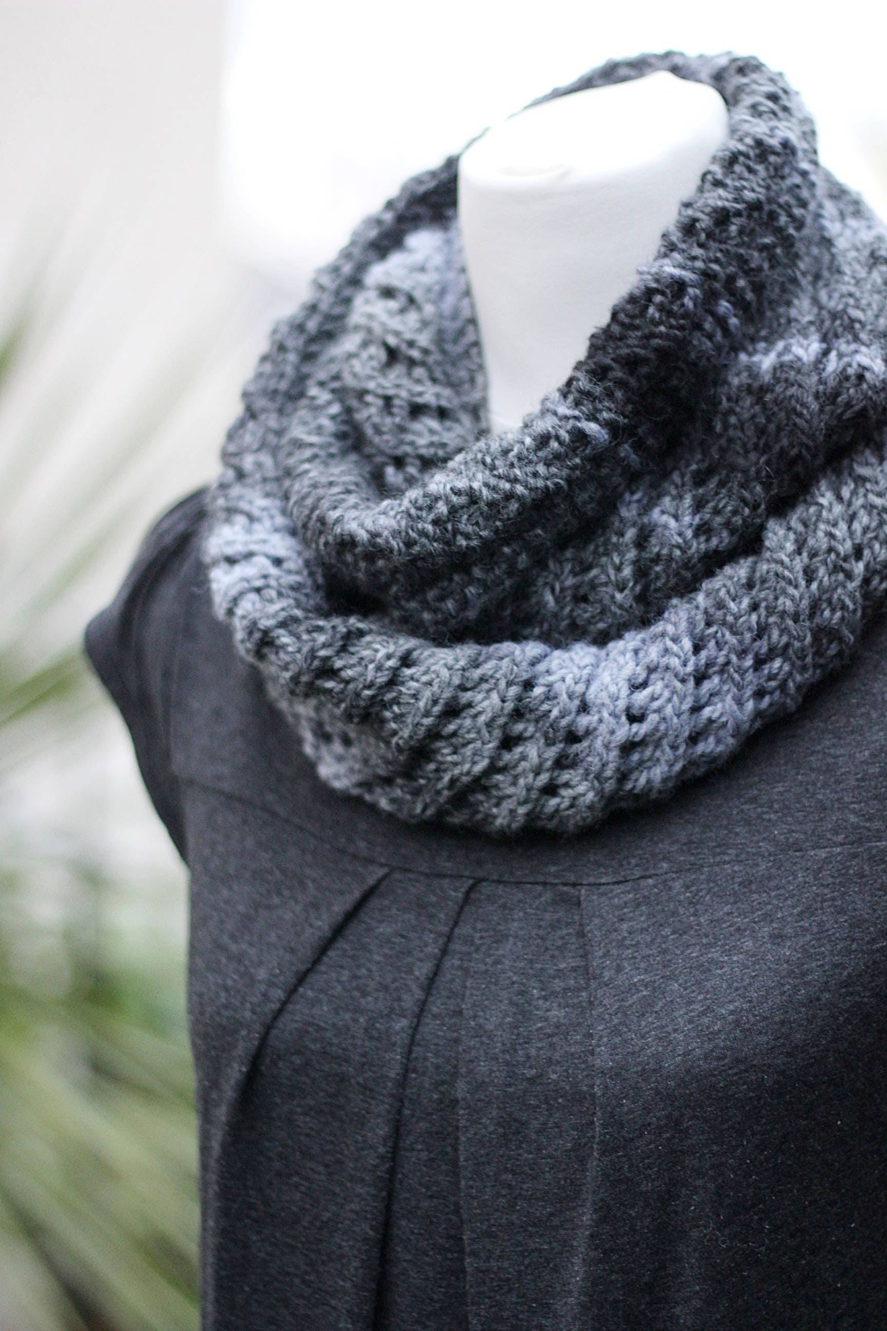 Infinity Scarf Knitting Pattern – Diagonal Lace Cowl (PDF Pattern) - Etsy