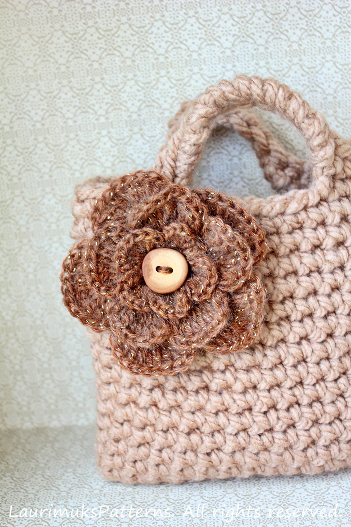 CROCHET PATTERNS for Kids, Girls Flower Purse Bag Pattern - Listing81 ...