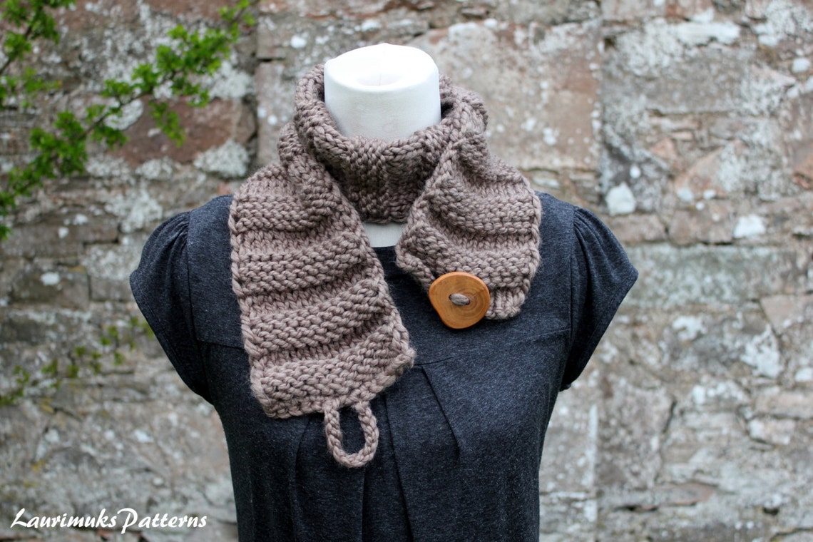 Knitting Patterns for Women, Button Scarf Pattern Listing134 - Etsy