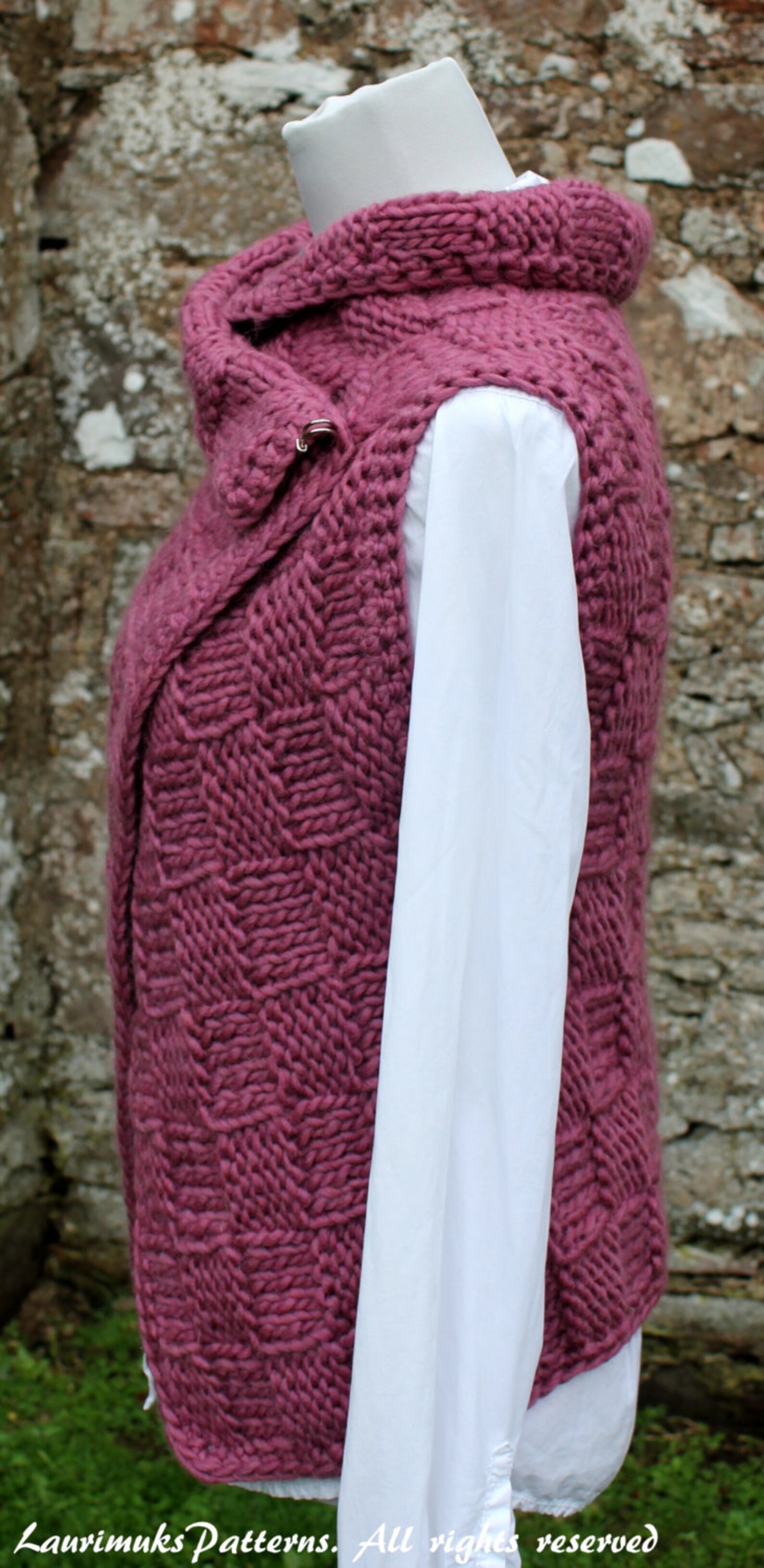 Knitting PATTERN-Twilleys woolly wrap sleeveless jacket | Etsy