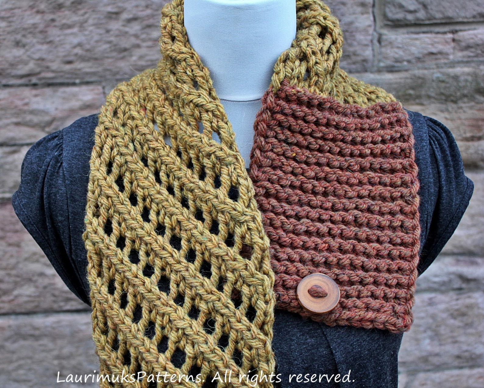 Knitting PATTERNS for Women, Lace Button Scarf Pattern - Listing138 - Etsy