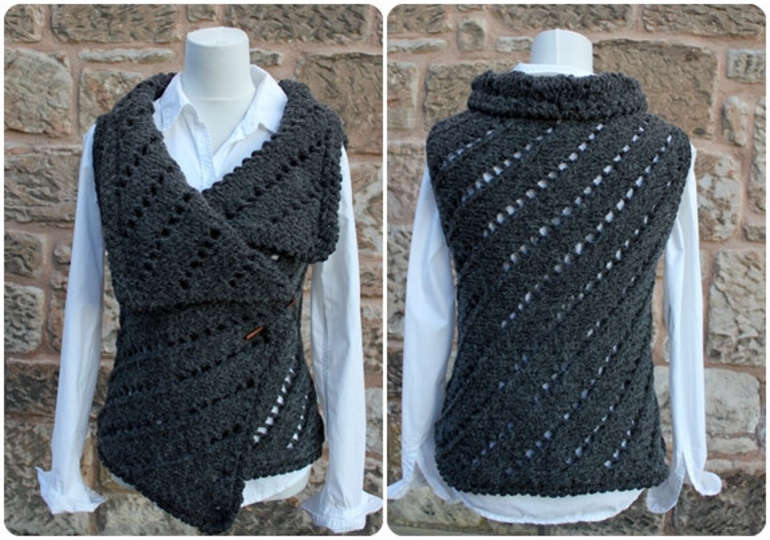 Knitting Pattern-jet Wrap, Sleeveless Jacket Pattern, Cardigan ...
