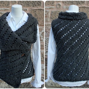 Knitting Pattern-jet Wrap, Sleeveless Jacket Pattern, Cardigan ...