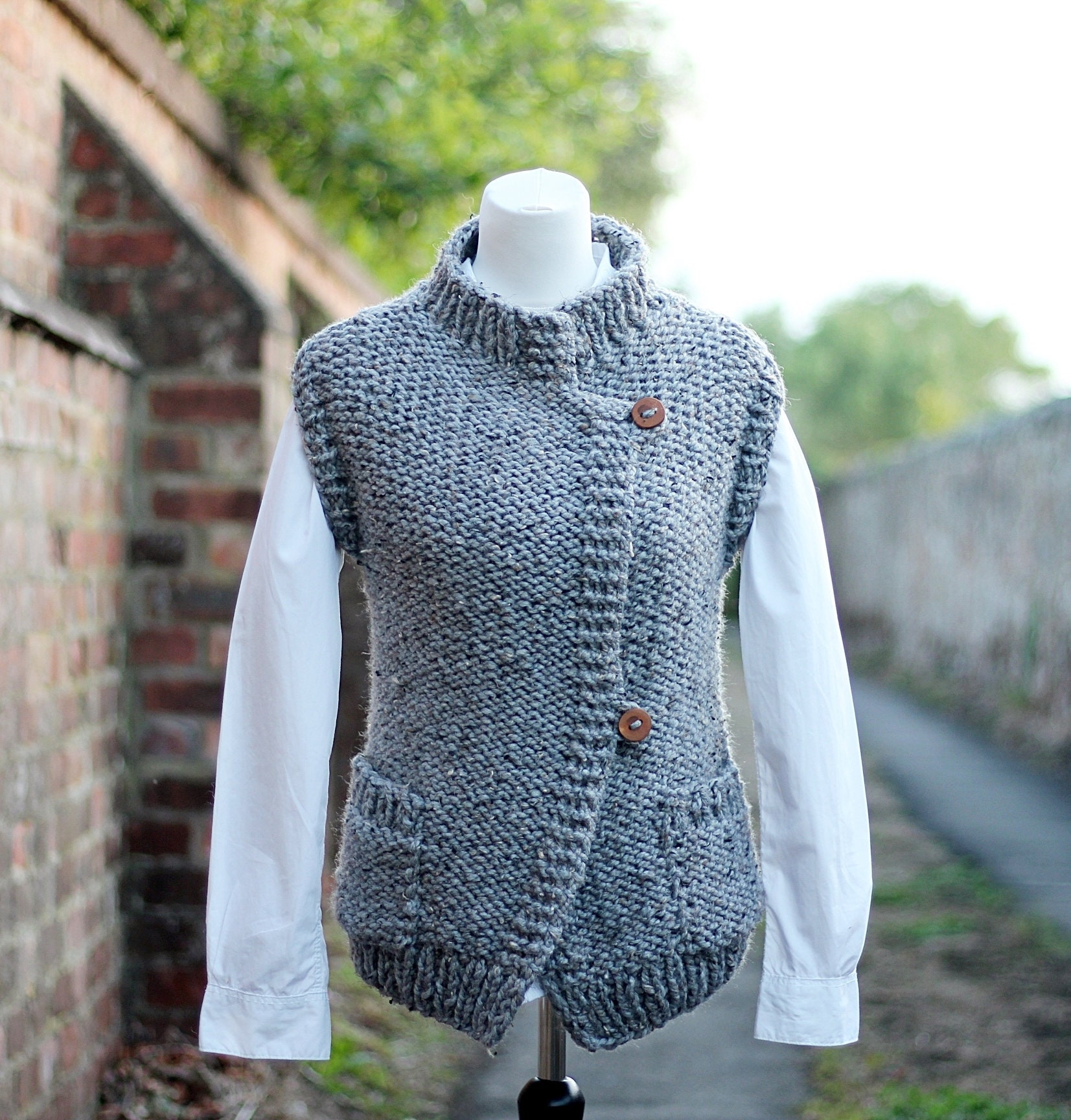 Knitting PATTERN Brettany Jacket, Women's Teens Sleeveless Cardigan ...