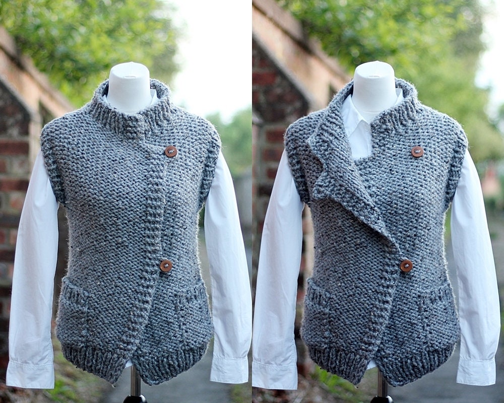 Knitting PATTERN Brettany Jacket, Women's Teens Sleeveless Cardigan ...