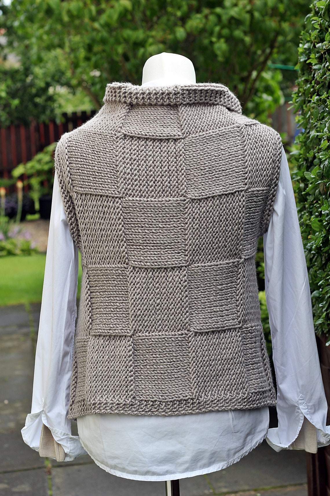Knitting PATTERN- Clay Wrap, Womens Sleeveless Jacket, Seamless ...