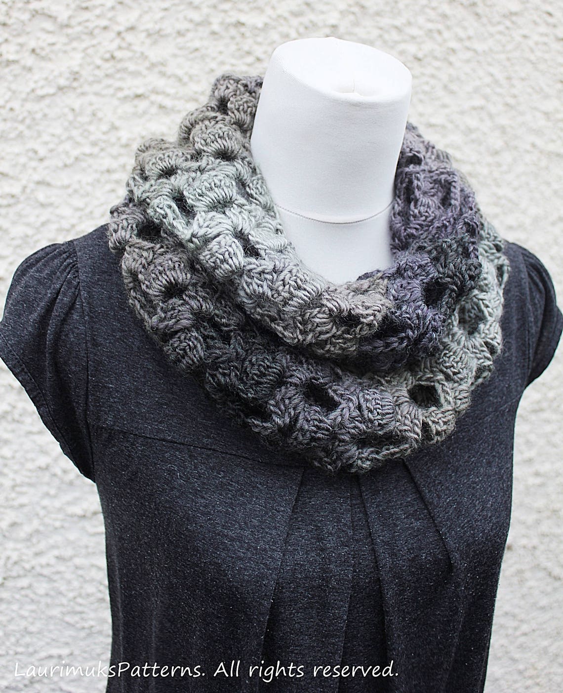 CROCHET PATTERN Crochet Lace Infinity Scarf, Womens Snood, Domino Scarf ...