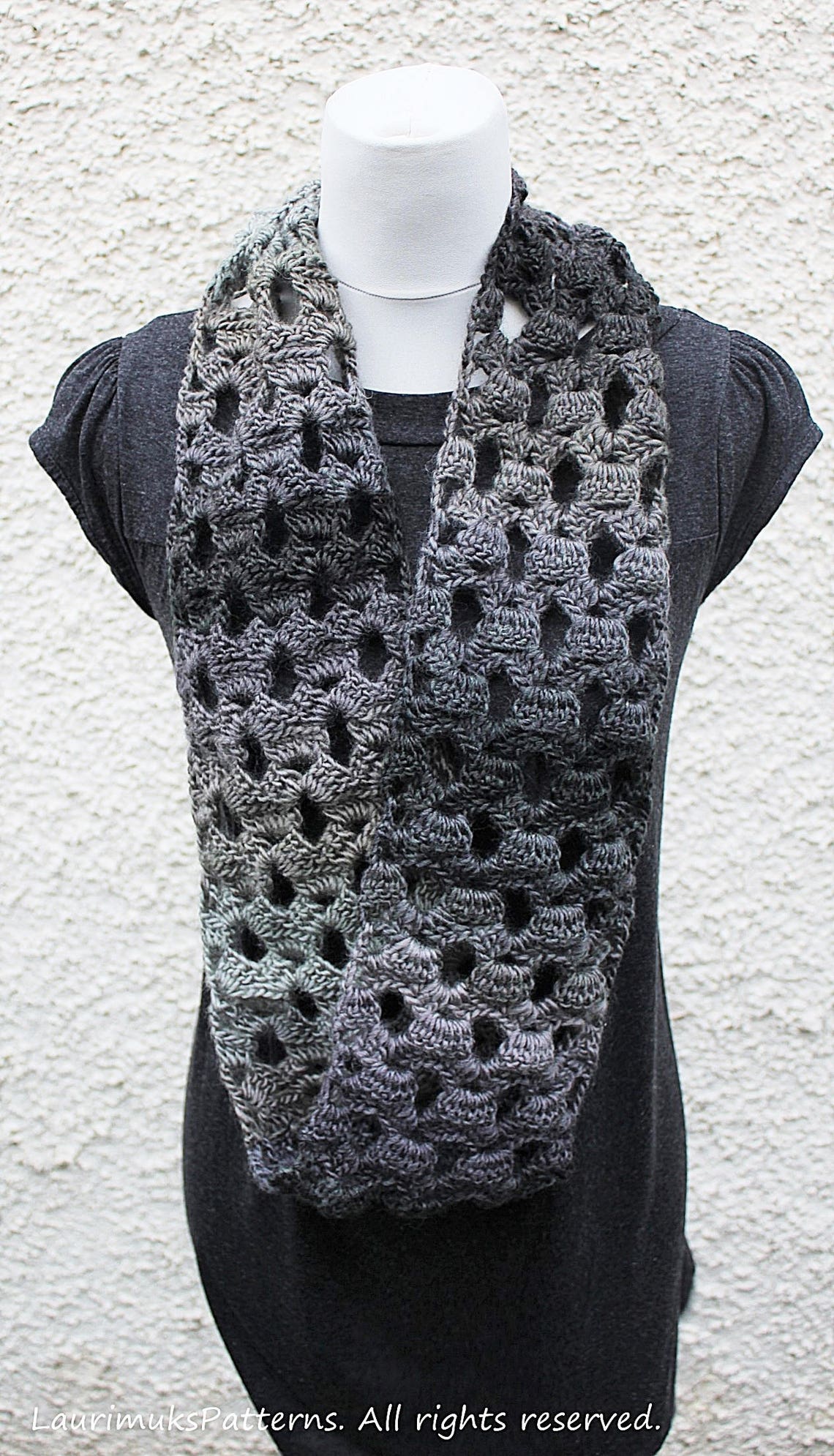 Crochet Lace Infinity Scarf Pattern – Womens Snood (PDF Pattern) - Etsy