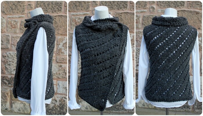 Knitting Pattern-jet Wrap, Sleeveless Jacket Pattern, Cardigan ...