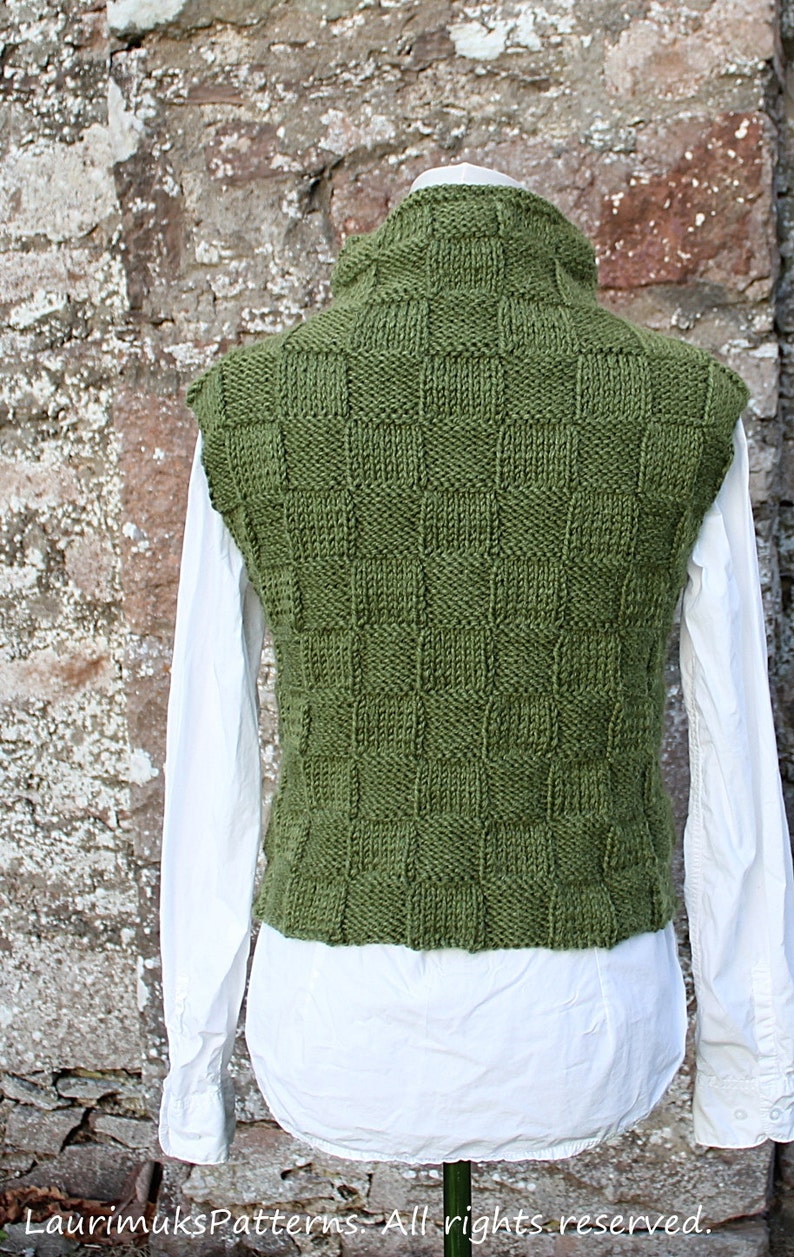 KNITTING PATTERN - Green Sweater Vest/slipover, Sweater Pattern ...