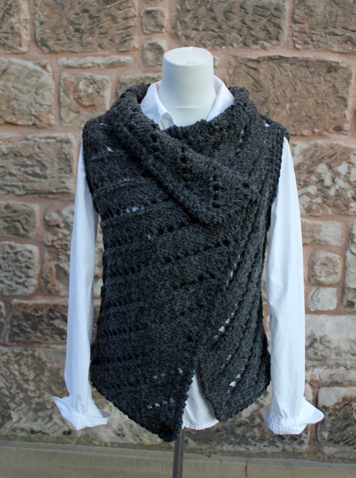 Knitting Pattern-jet Wrap, Sleeveless Jacket Pattern, Cardigan ...