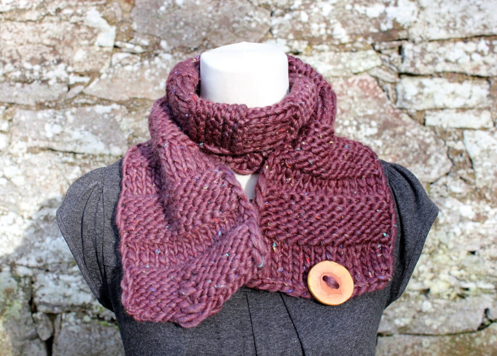 KNITTING PATTERNS for Women, Button Scarf Pattern - Listing85 - Etsy