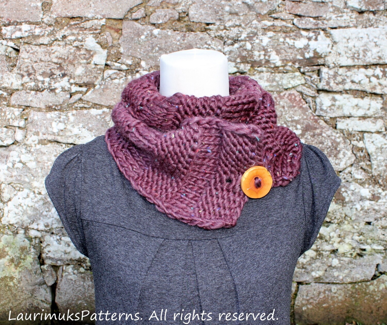 KNITTING PATTERNS for Women, Button Scarf Pattern - Listing85 - Etsy