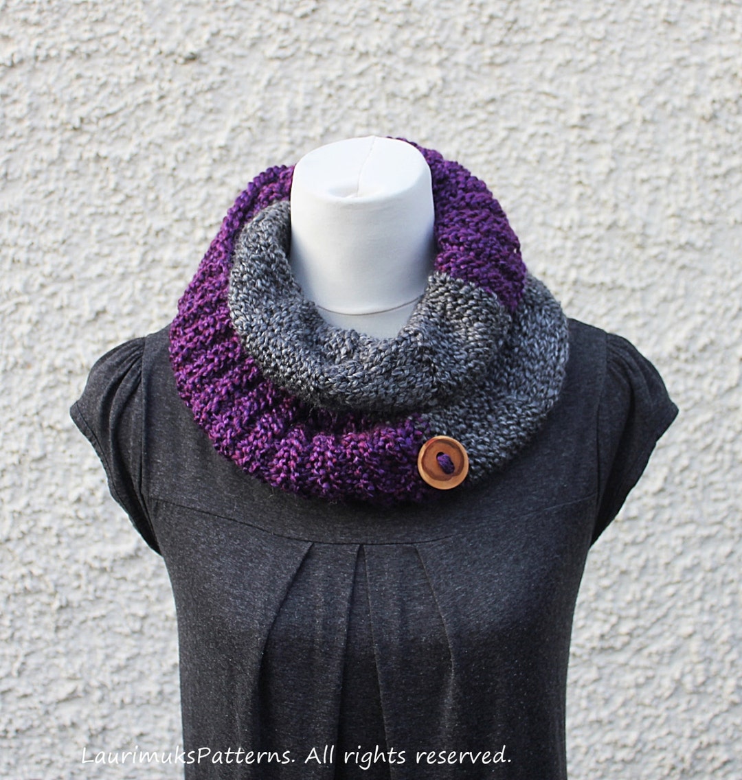 KNITTING PATTERN, Scarf Patterns for Women, Scarf With Button ...