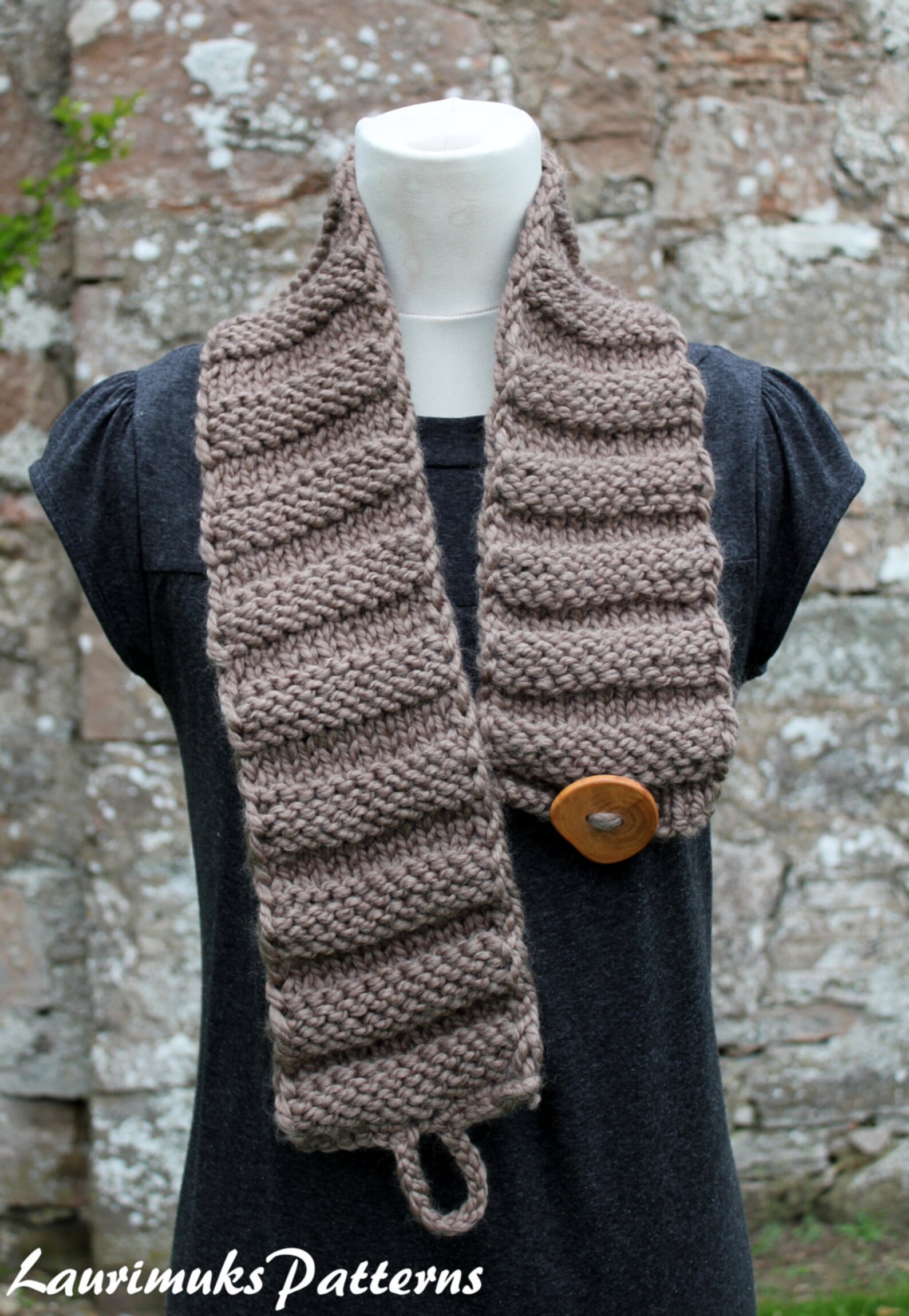 Knitting Patterns for Women, Button Scarf Pattern- Listing134 - Etsy