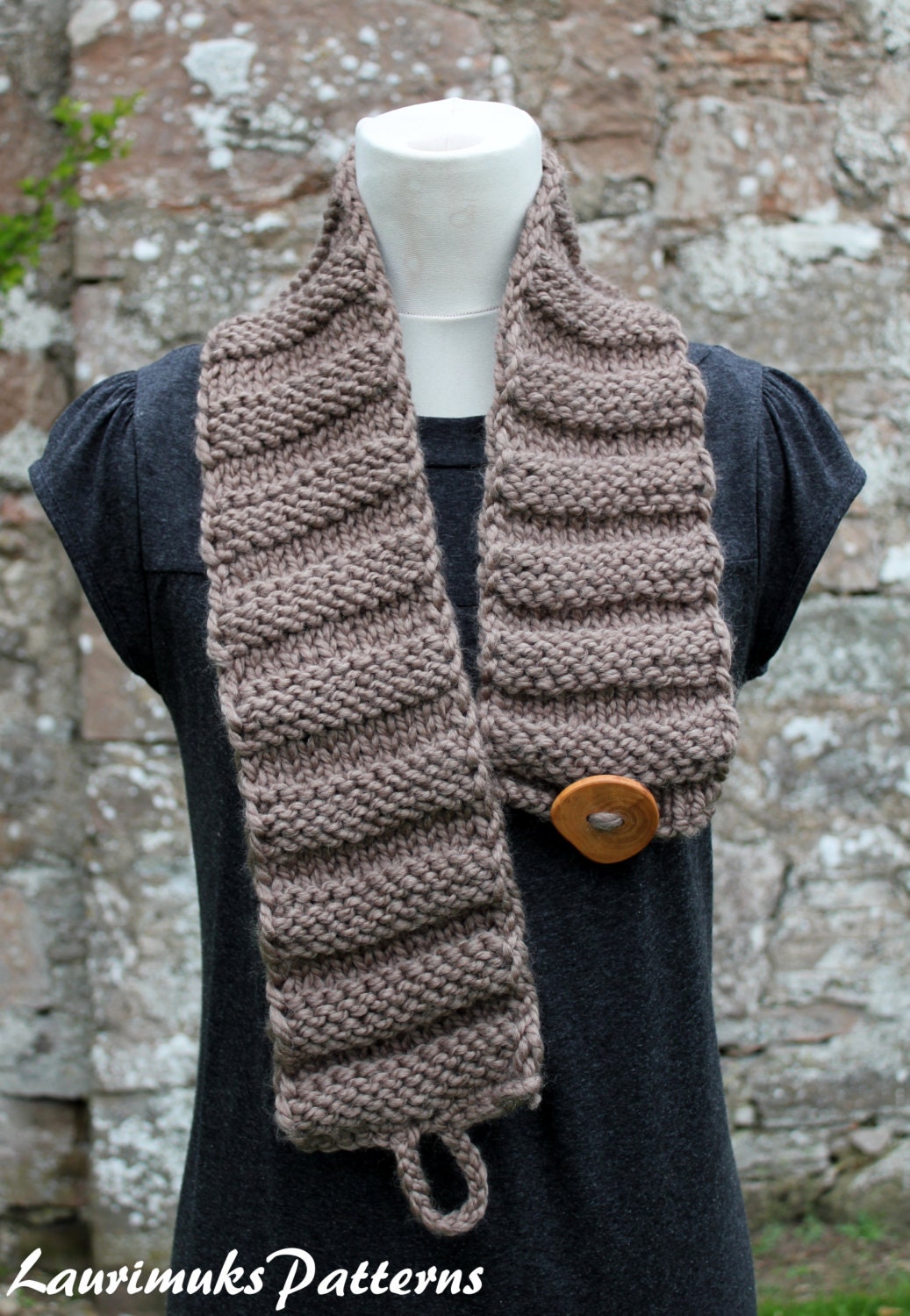Knitting Patterns for Women, Button Scarf Pattern Listing134 - Etsy