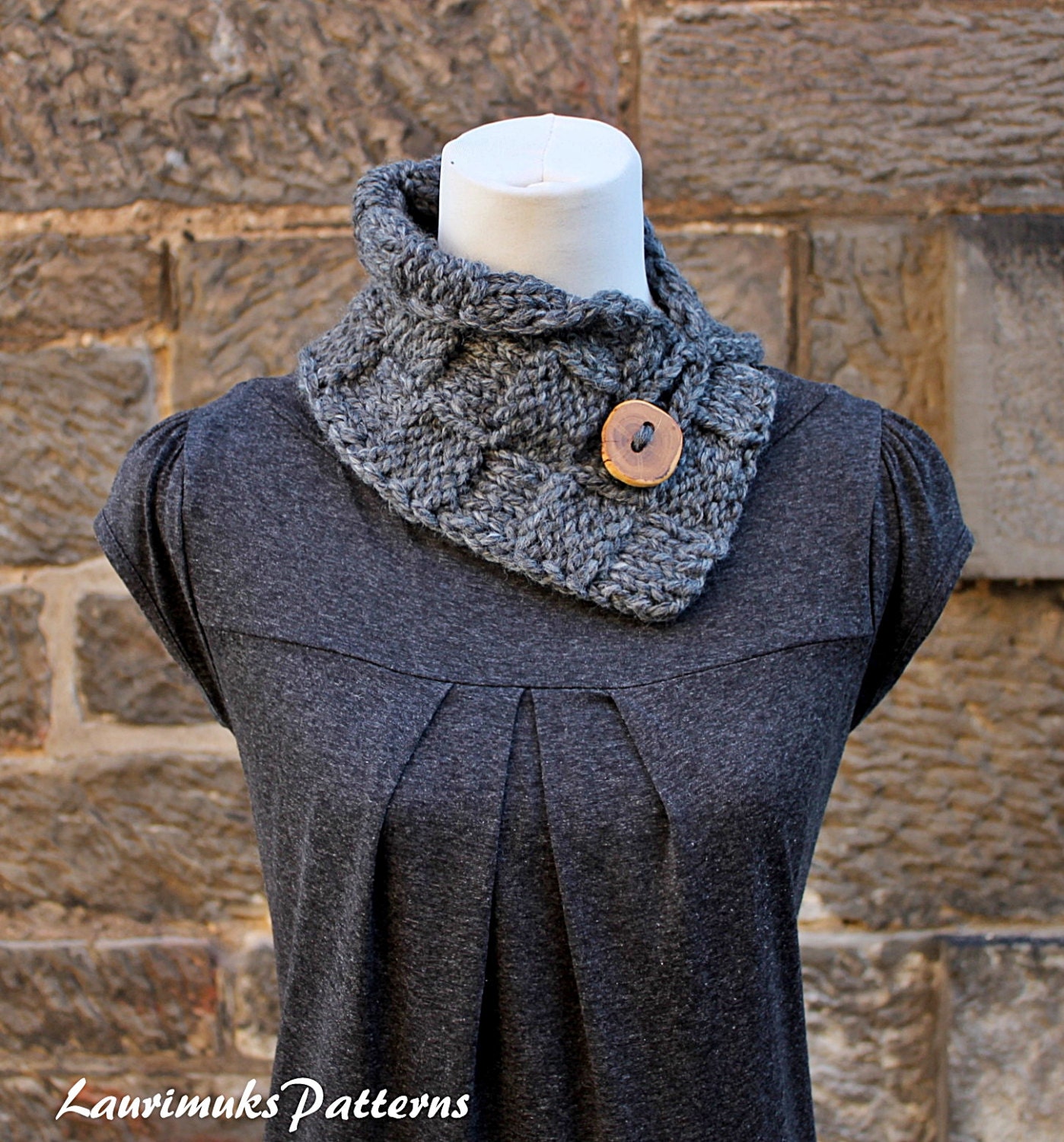 Knitting Pattern - Button Collar Neckwarmer - Listing146 - Etsy
