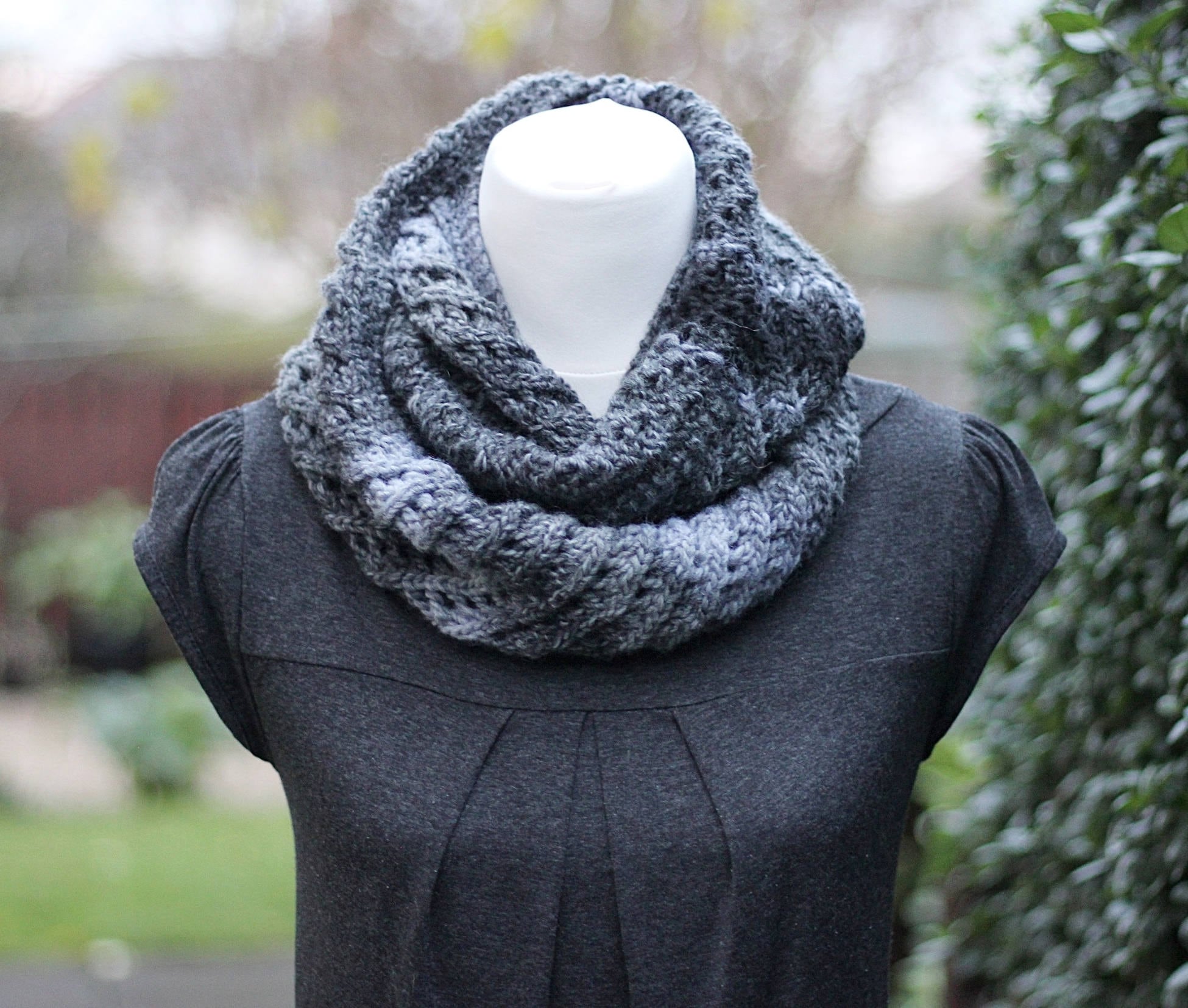 Infinity Scarf Knitting Pattern – Diagonal Lace Cowl (PDF Pattern) - Etsy
