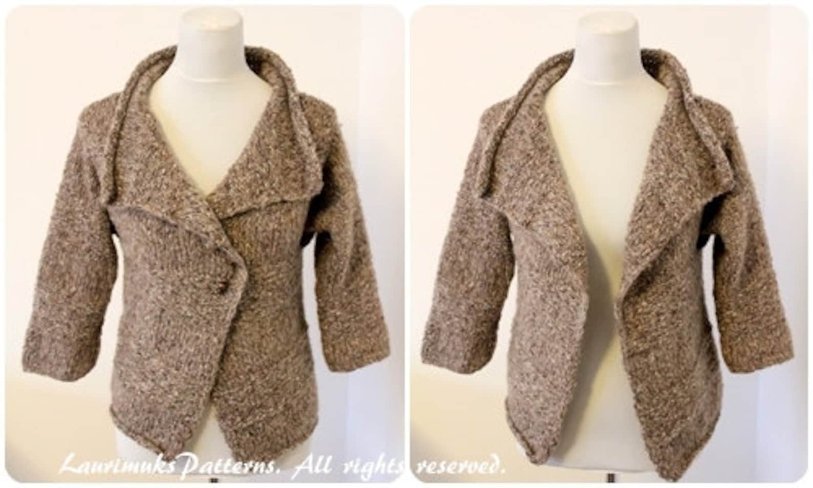 Knitting PATTERN Caribou Wrap Cardigan Jacket Pattern - Etsy