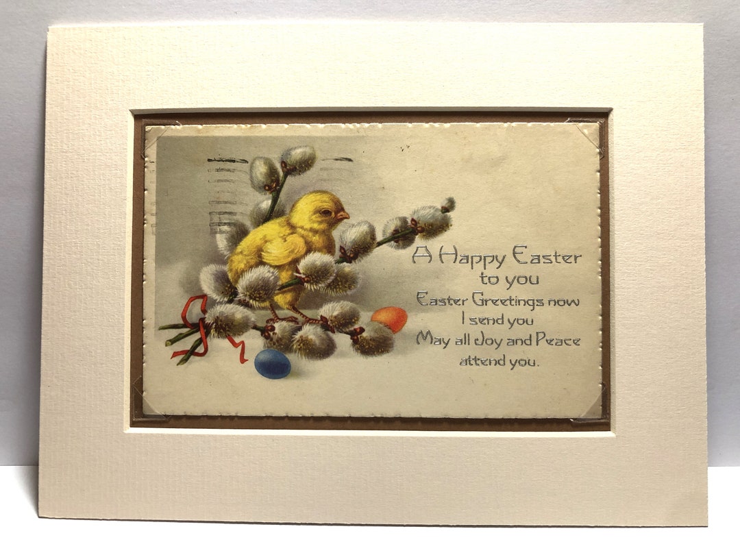 EASTER CHICK Vintage Postcard Mounted Gift 1937 Posted Happy Easter ...