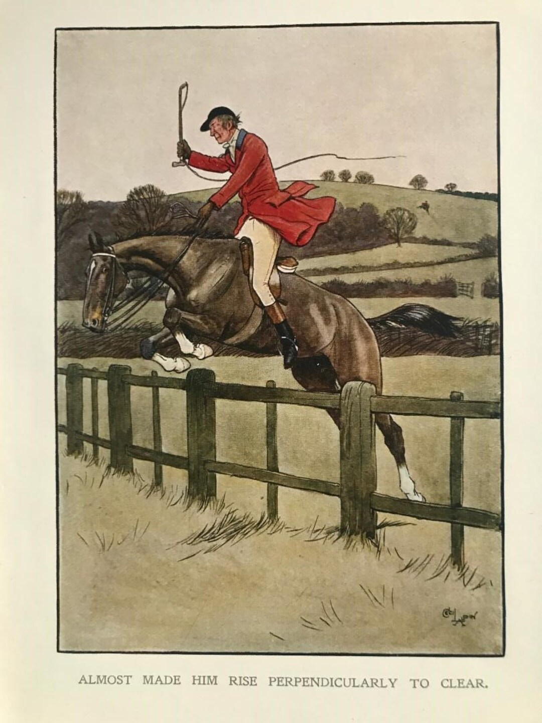 HORSE RACING Hunting Jorrocks James Pigg Fence Riding Humour Vintage ...