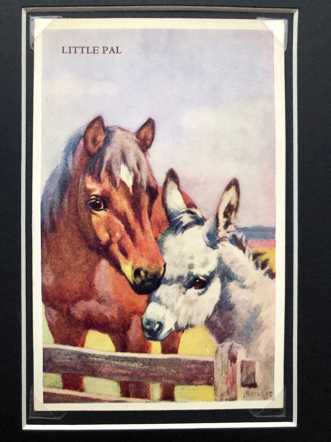 E L Beckles Horses Series Horse With Pony Vintage Signed Valentine ...